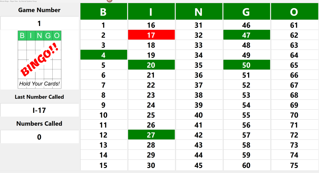 Moose Bingo! - MooseEntry.com